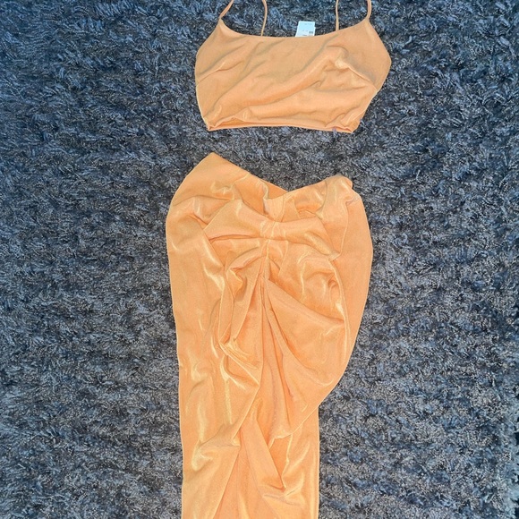 Skirts | Orange Two Piece Skirt Set | Poshmark